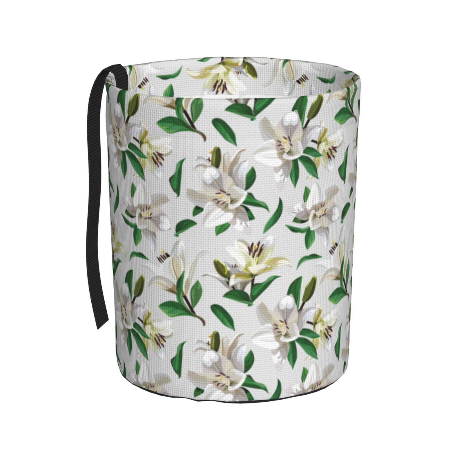 Fuzoiu Lilies Flowers Print Car Trash Can,Leakproof Car Trash Can ...
