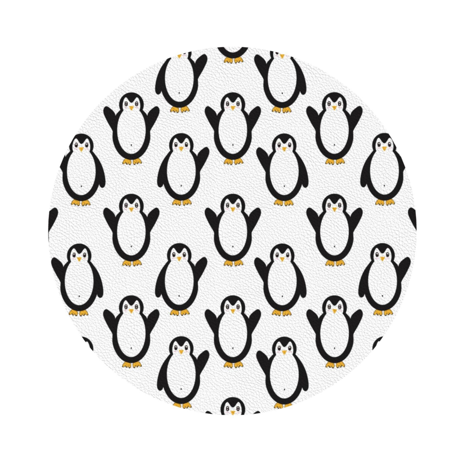 Fuzoiu Lovely Penguin Print Leather Coasters Set,Drink Coasters Set of ...