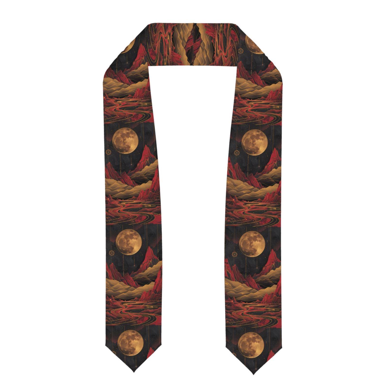 Fuzoiu Lunar Mountains Golden Rivers Print Graduation Sash,Graduation ...