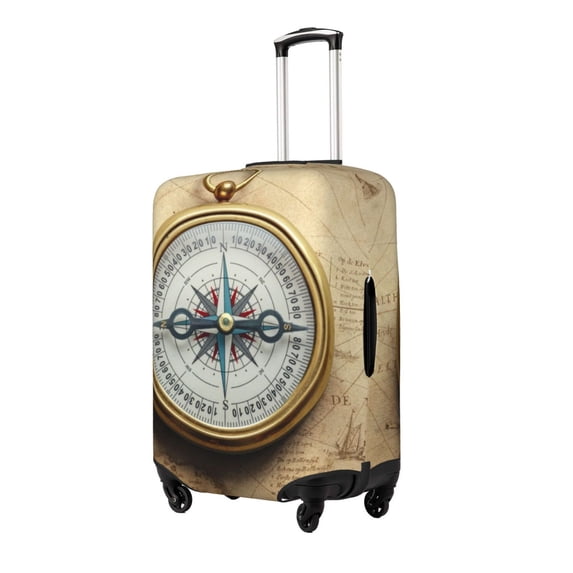 Fuzoiu Magnetic Old Compass On World Map Print Suitcase Cover,Washable ...