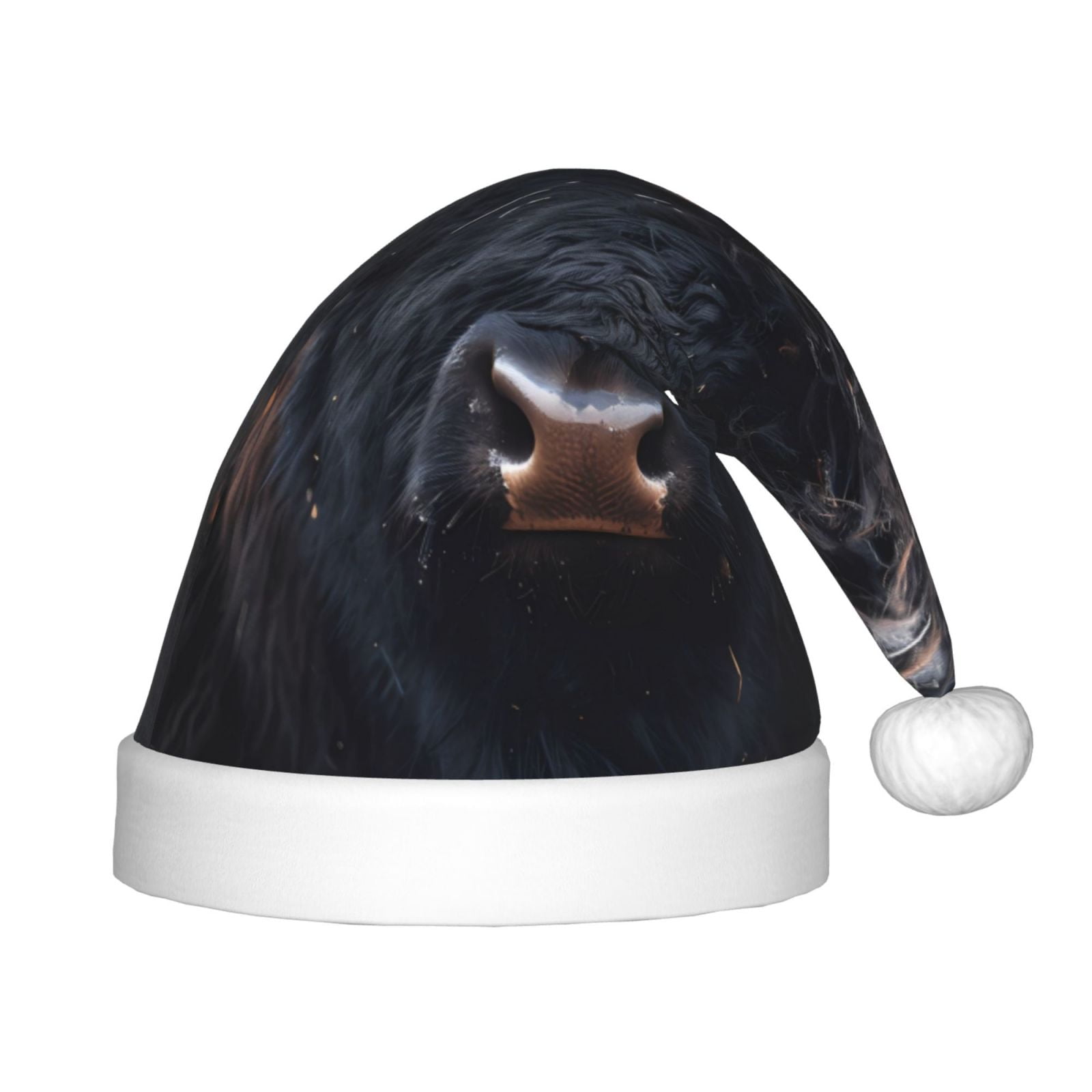 Fuzoiu Majestic Black Yak Print Santa Hat Christmas Hat for kids,Santa ...