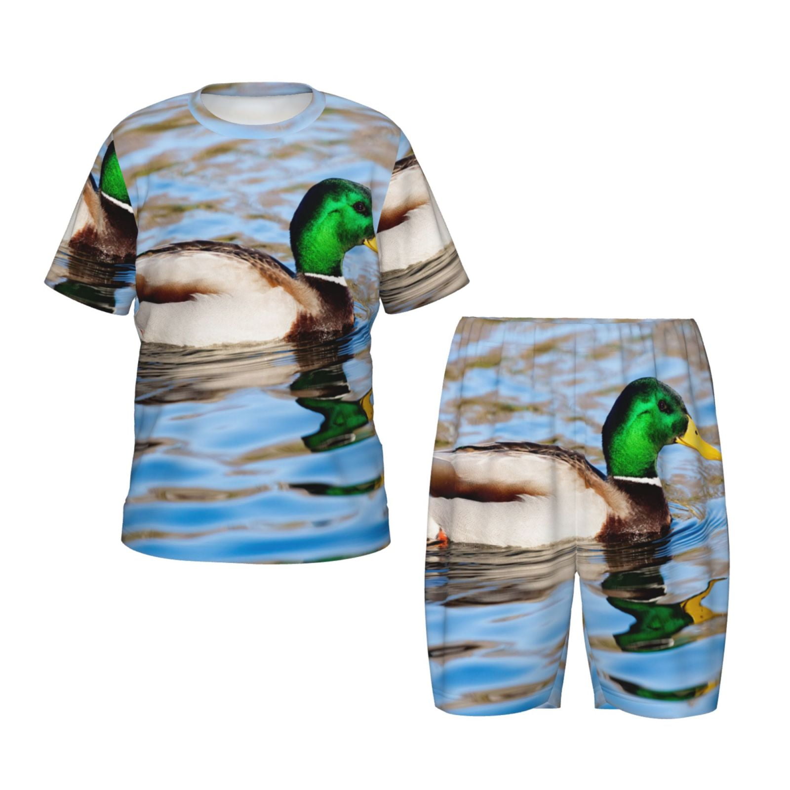 Fuzoiu Mallard Duck Swimming In A River Print Boys Girls Pjs Sleepwear ...