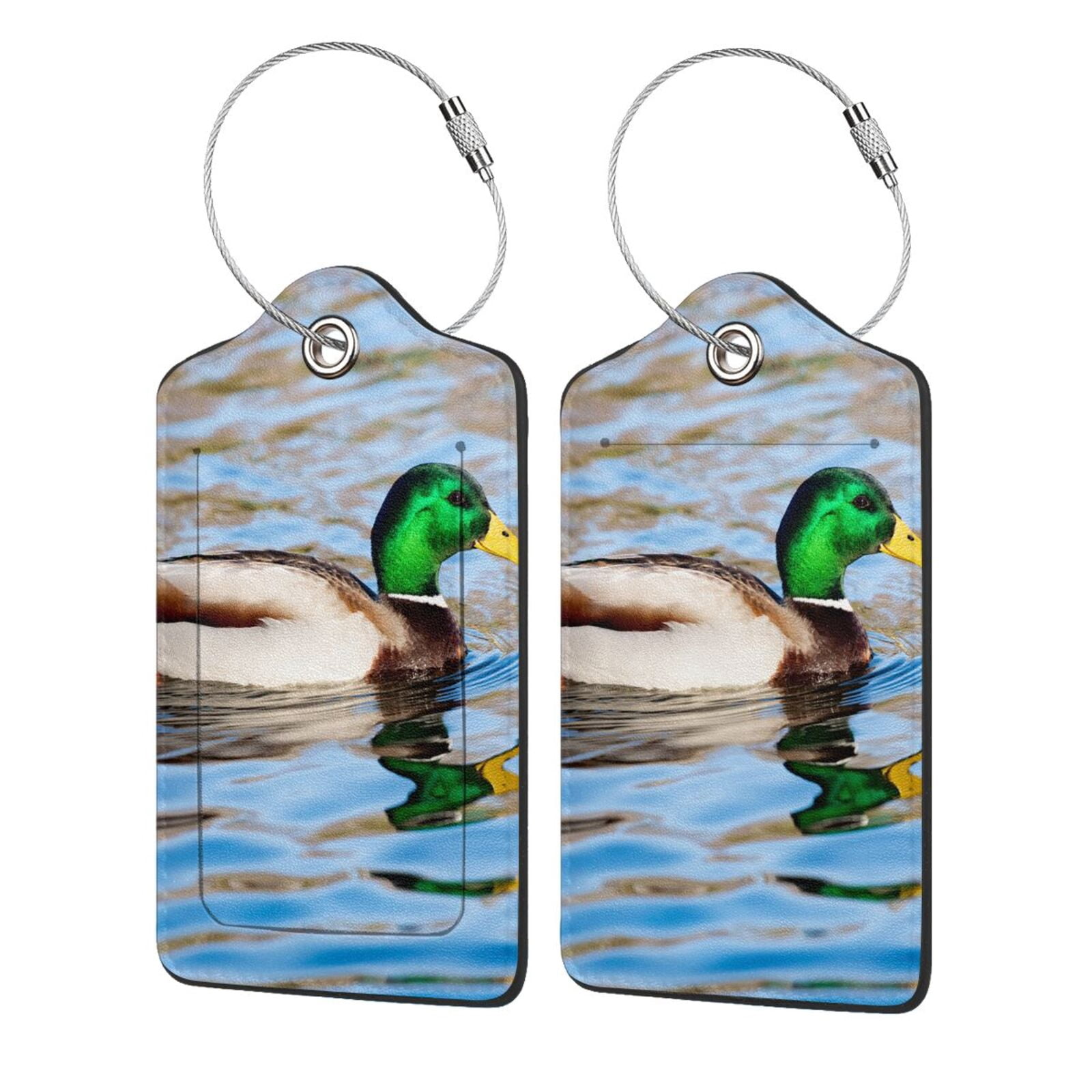Fuzoiu Mallard Duck Swimming In A River Print Premium Leather Luggage ...
