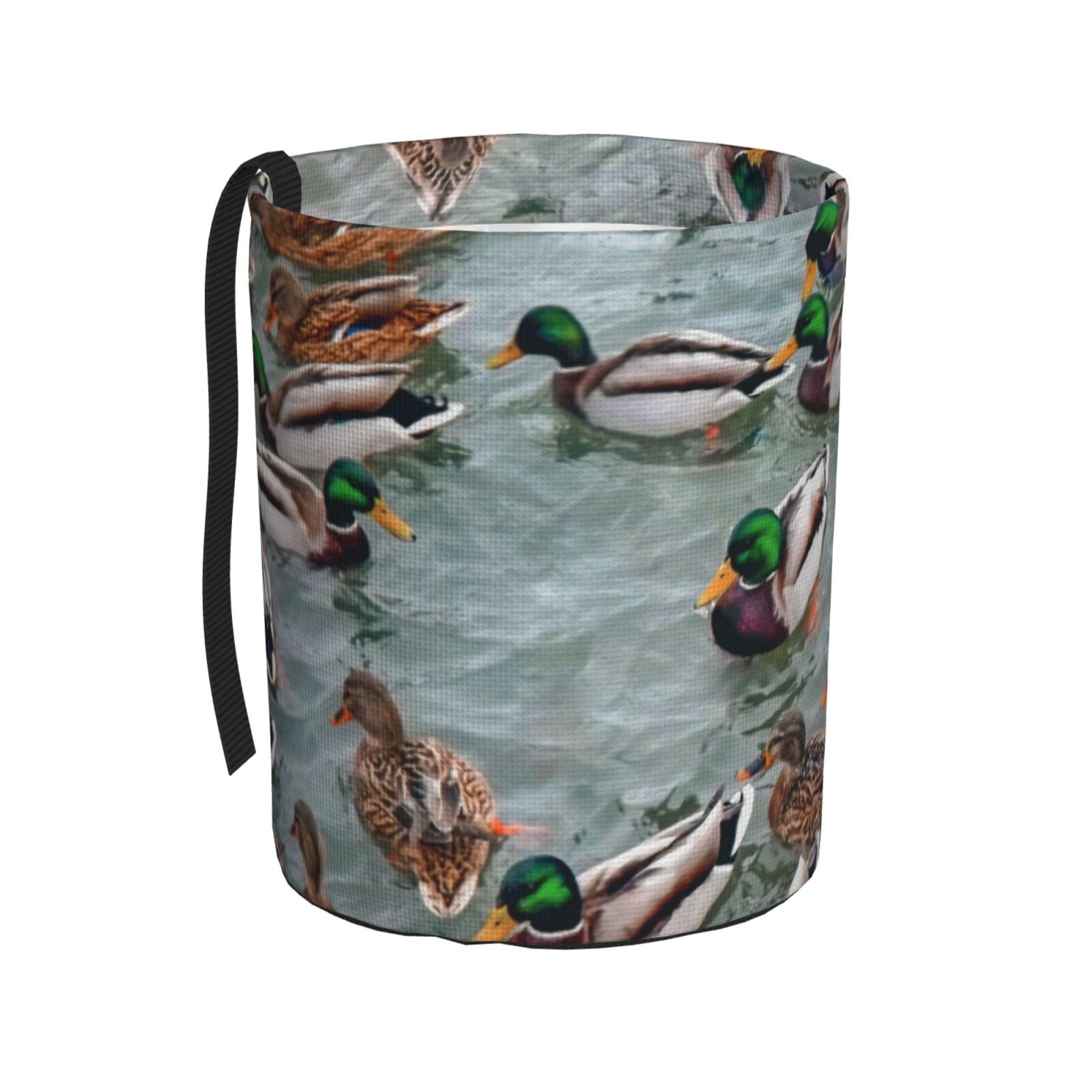 Fuzoiu Mallard Ducks Swimming Print Car Trash Can,Leakproof Car Trash ...