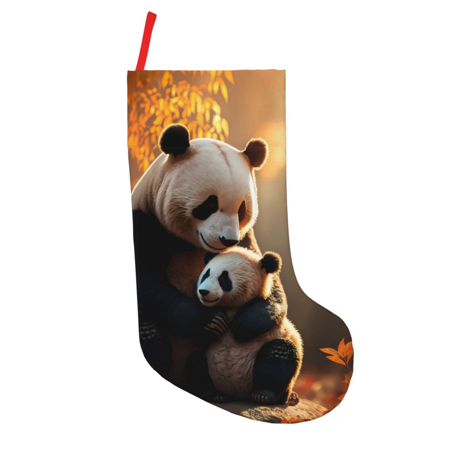 Fuzoiu Maple Forest Panda Print 18 inches Christmas Stockings, Personalized Christmas Stockings ...