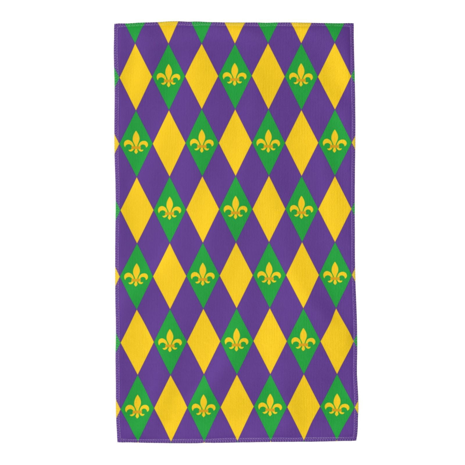 Fuzoiu Mardi Gras Print Bathroom Hand Towel,Premium Microfiber Towel 27 ...