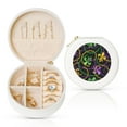 Fuzoiu Mardi Gras6 Print Portable Jewelry Box,Round Mini Leather Travel ...