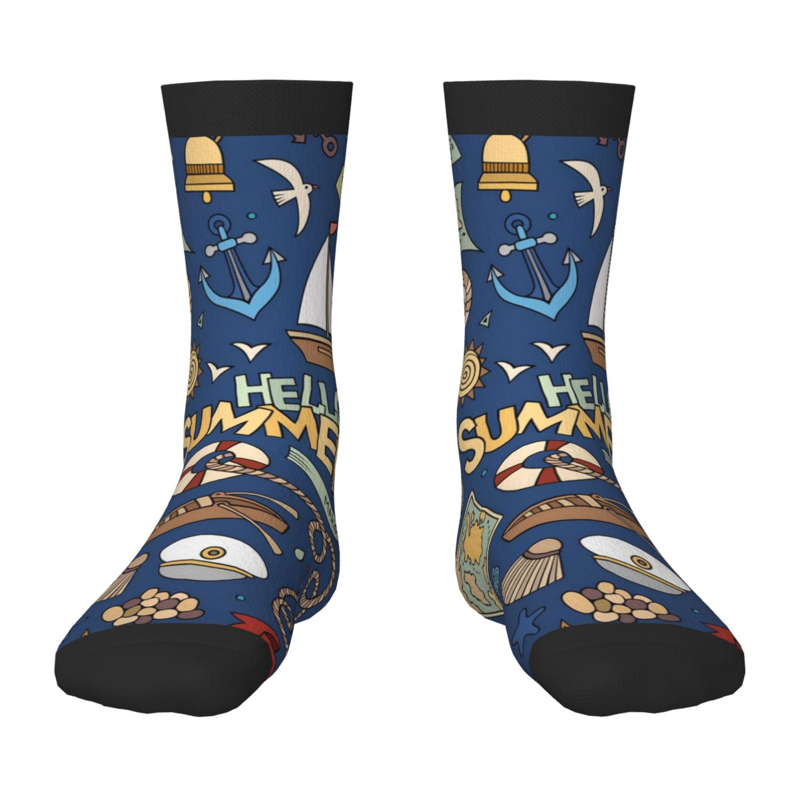 Fuzoiu Marine Nautical Print Kids Socks For Boys Girls,Grip Crew Socks ...