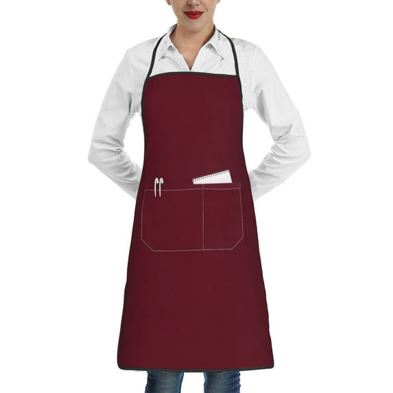 Fuzoiu Maroon Print Kitchen Cooking Aprons,Kitchen Cooking BBQ Aprons ...