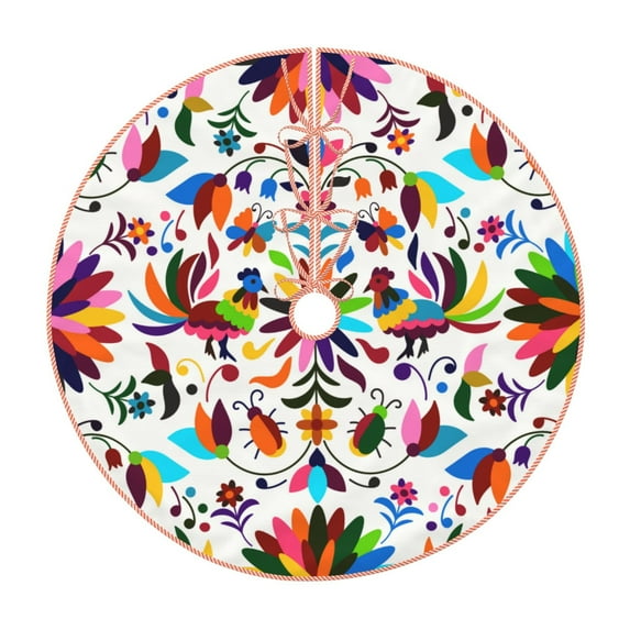 Fuzoiu Mexican Bright Style Print Christmas Tree Skirt,Xmas Christmas ...