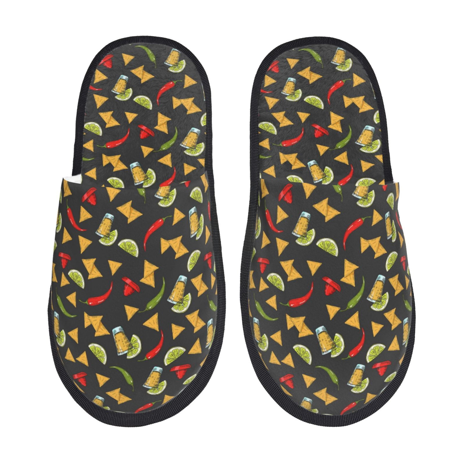 Fuzoiu Mexican Food Beer Print Unisex Furry Slippers,Plush Indoor Shoes ...