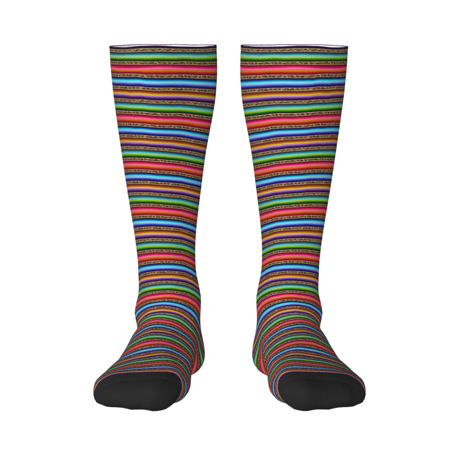 Fuzoiu Mexican Leopard Serape Blanket Stripes Print Adult Stockings ...