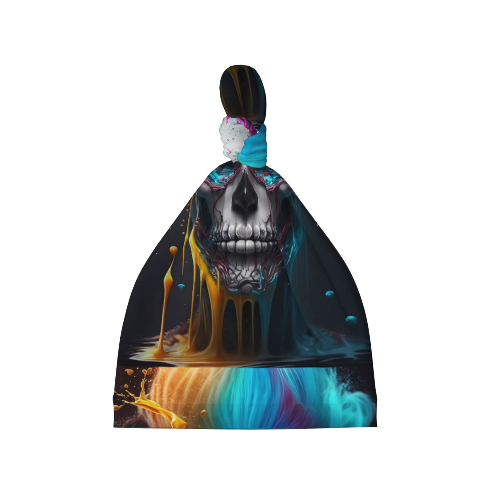 Fuzoiu Modern Abstract Colorful Skull Print Baby Newborn Hats Set ...