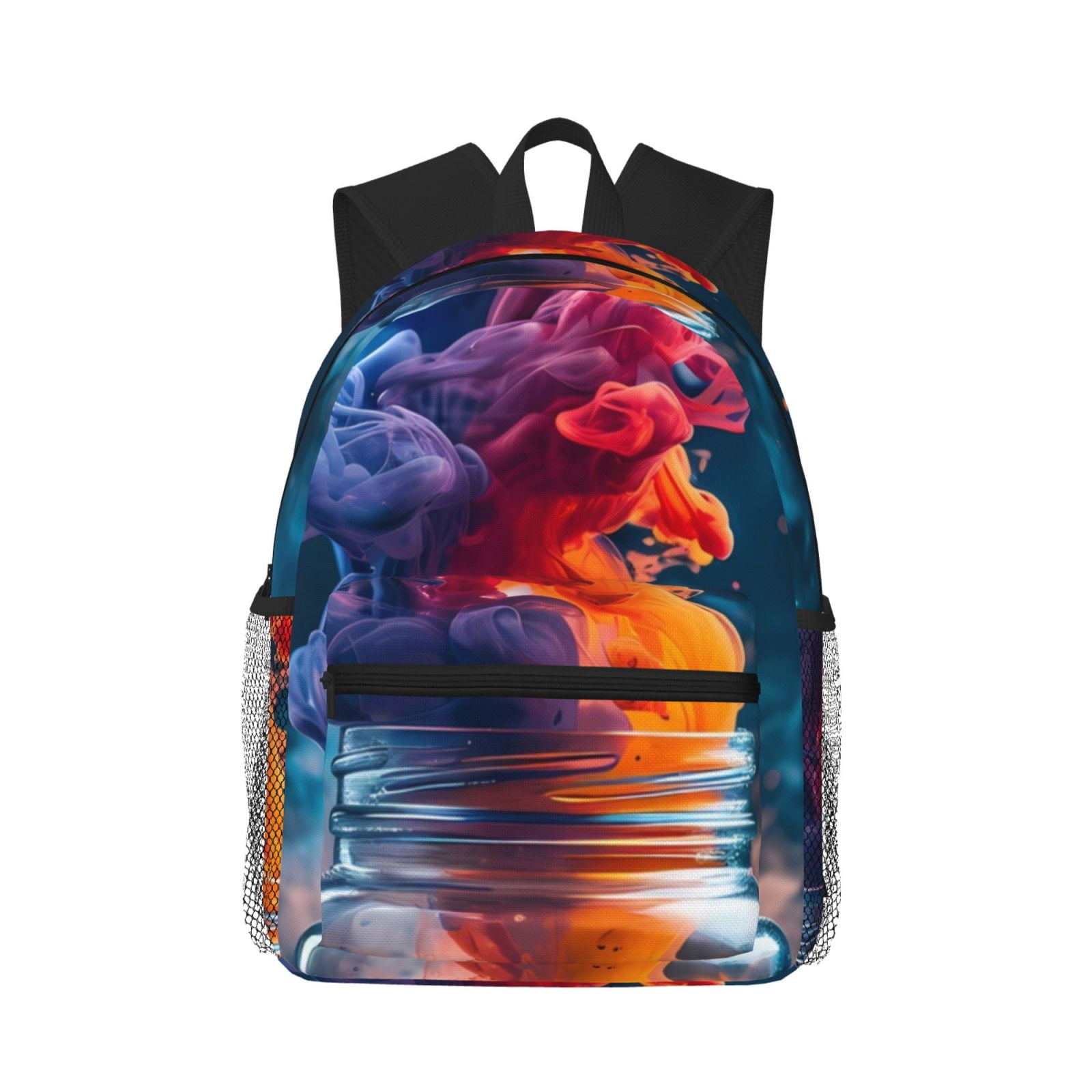 Fuzoiu Modern Art Red And Blue Colors Print School Backpack for Teens ...