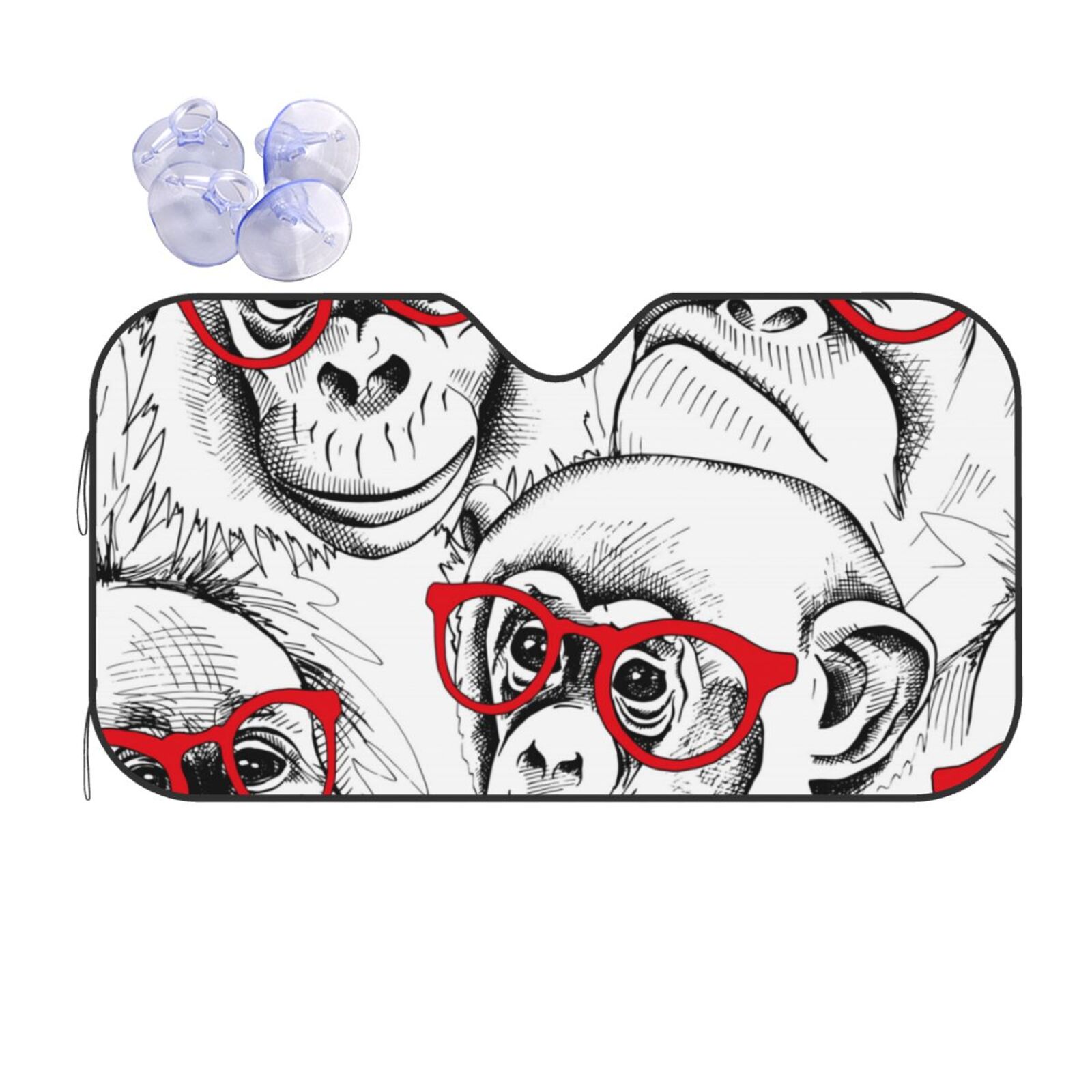 Fuzoiu Monkey Print Car Windshield Sun Shade,Block Uv Rays Sunshade ...