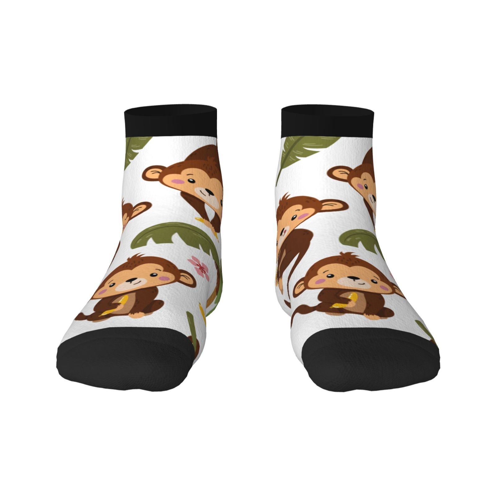 Fuzoiu Monkeys Swinging from Palms Print Adult Socks, Crew Moisture ...
