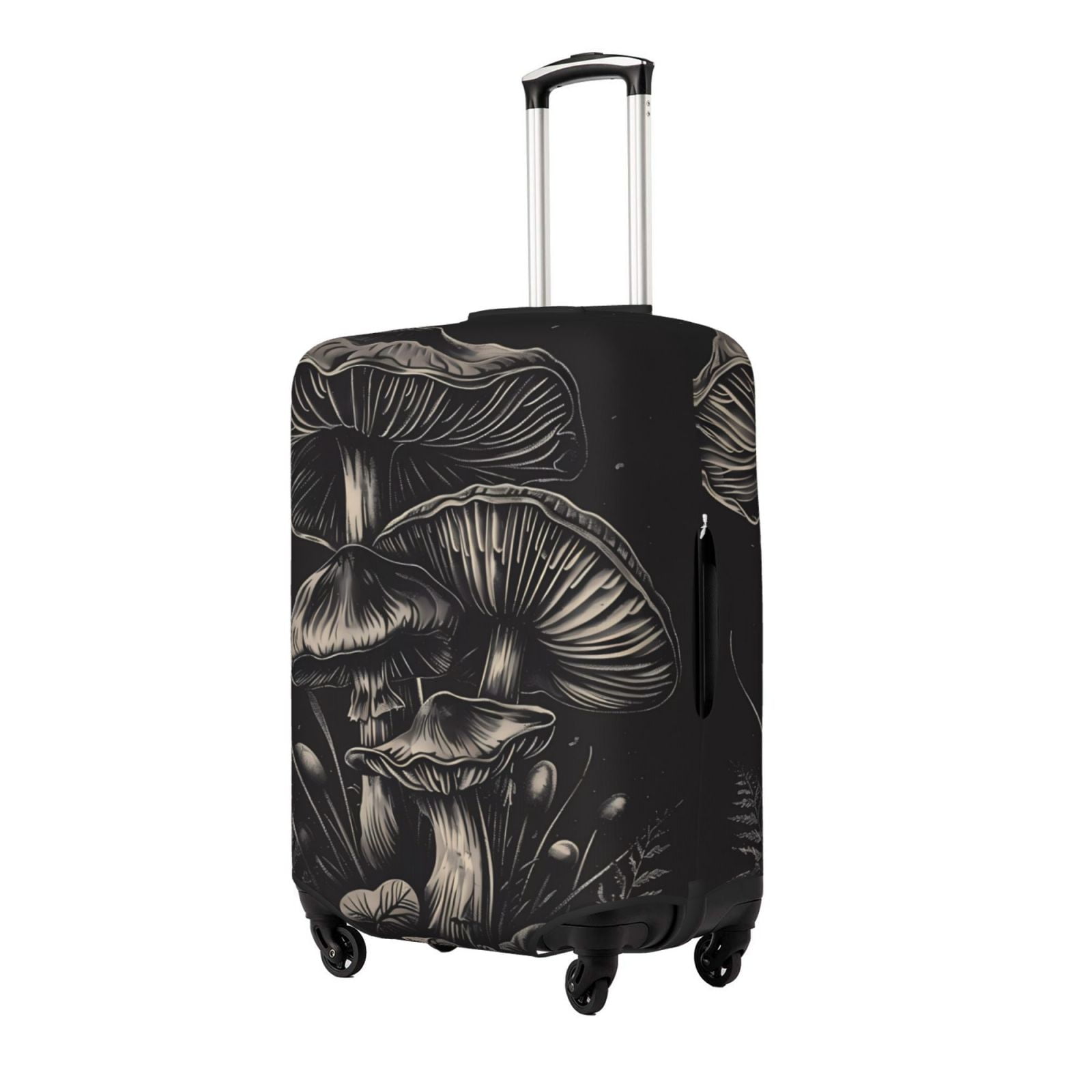 Fuzoiu Monochrome Mushroom Artwork Print Suitcase Cover,Washable ...