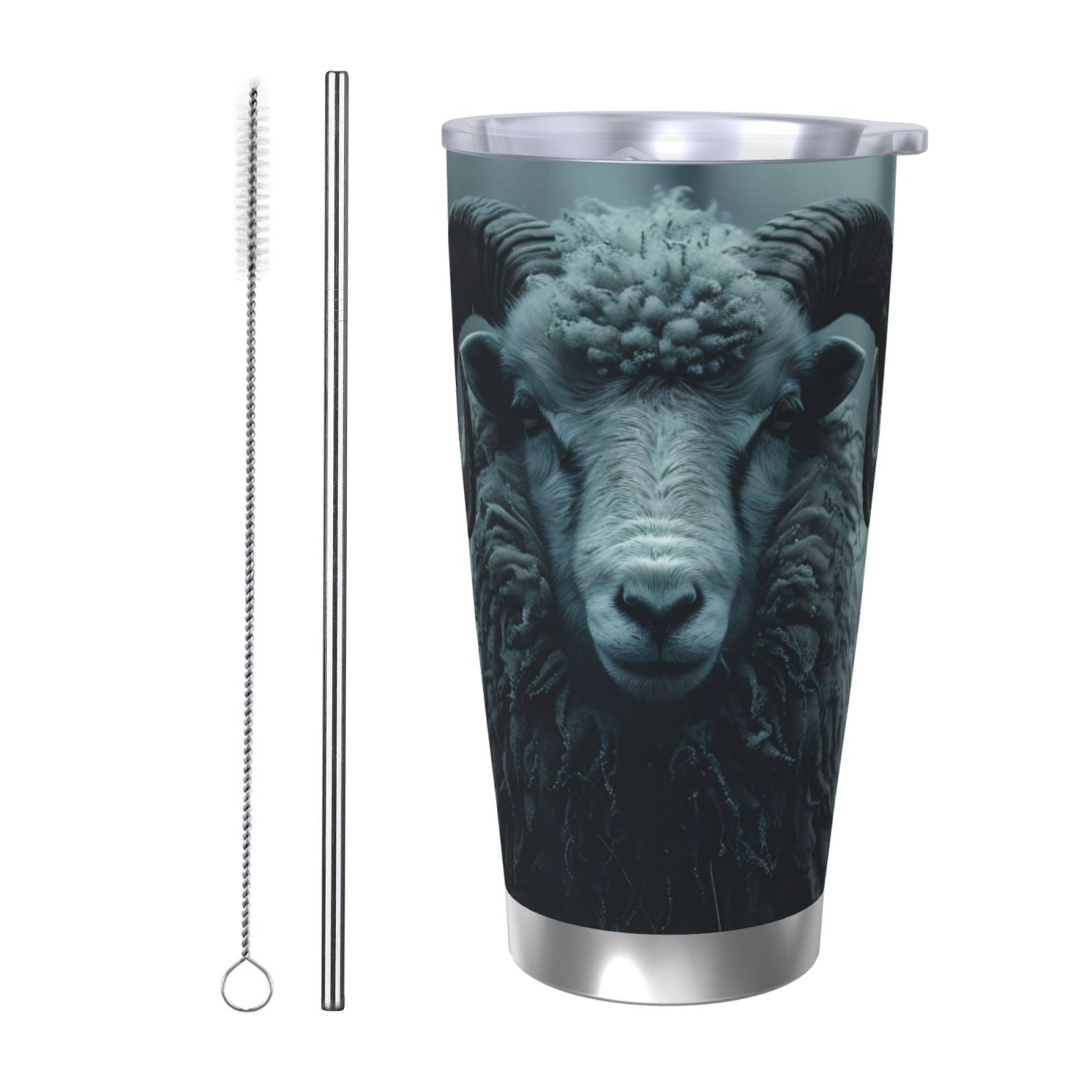 Fuzoiu Moody Ram Portrait Print 20oz Tumbler, Stainless Steel Vacuum ...