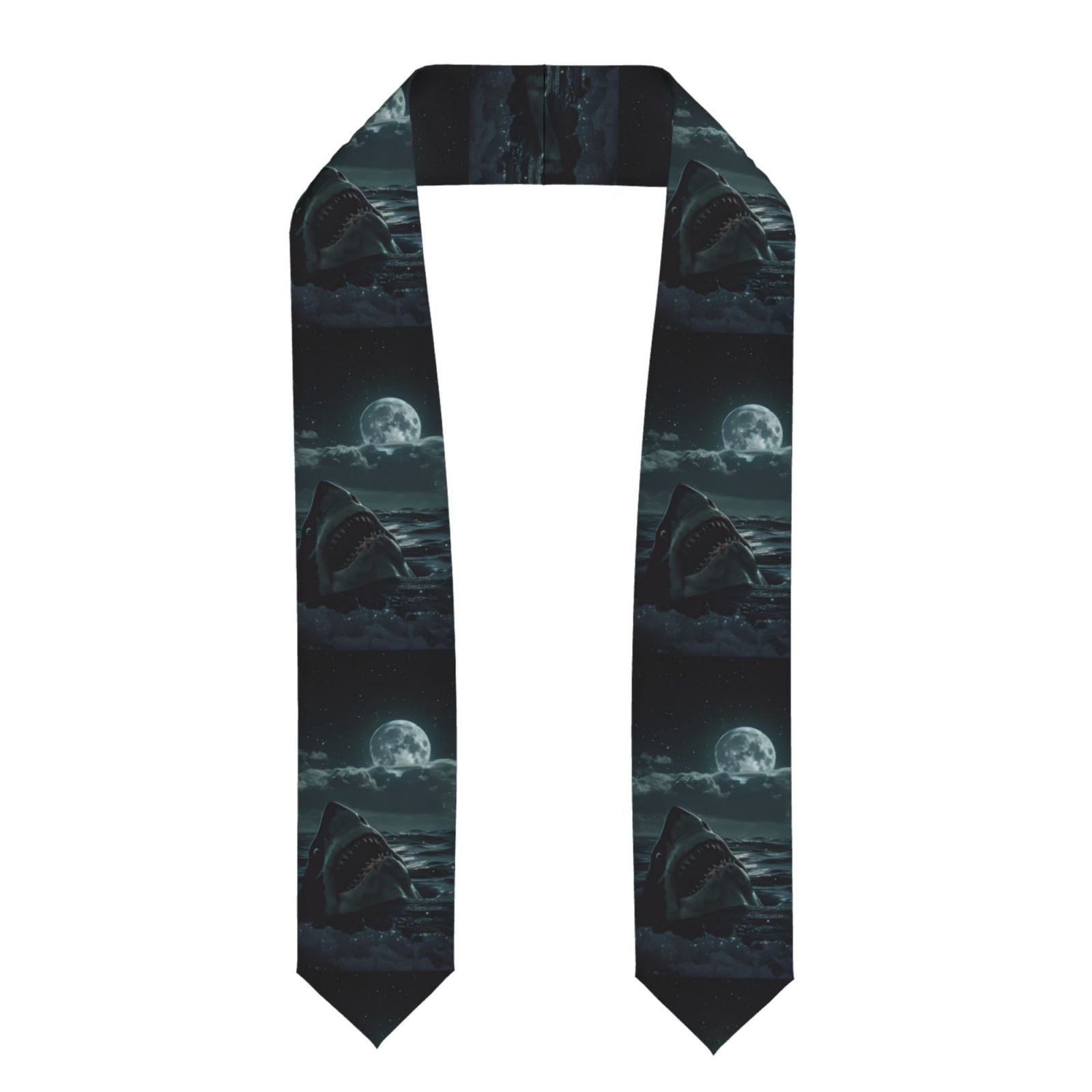 Fuzoiu Moonlit Night Sky Shark Print Graduation Sash,Graduation Stole ...