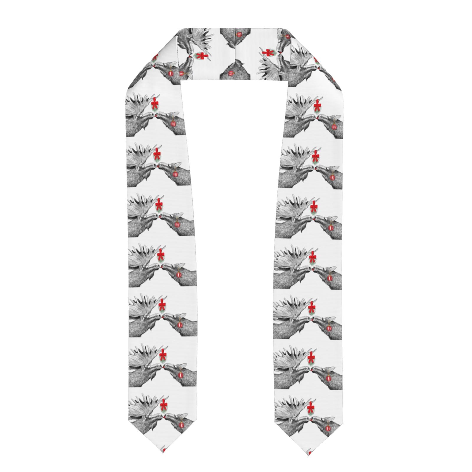 Fuzoiu Moose Kissing Under Mistletoe Print Graduation Sash,Graduation ...