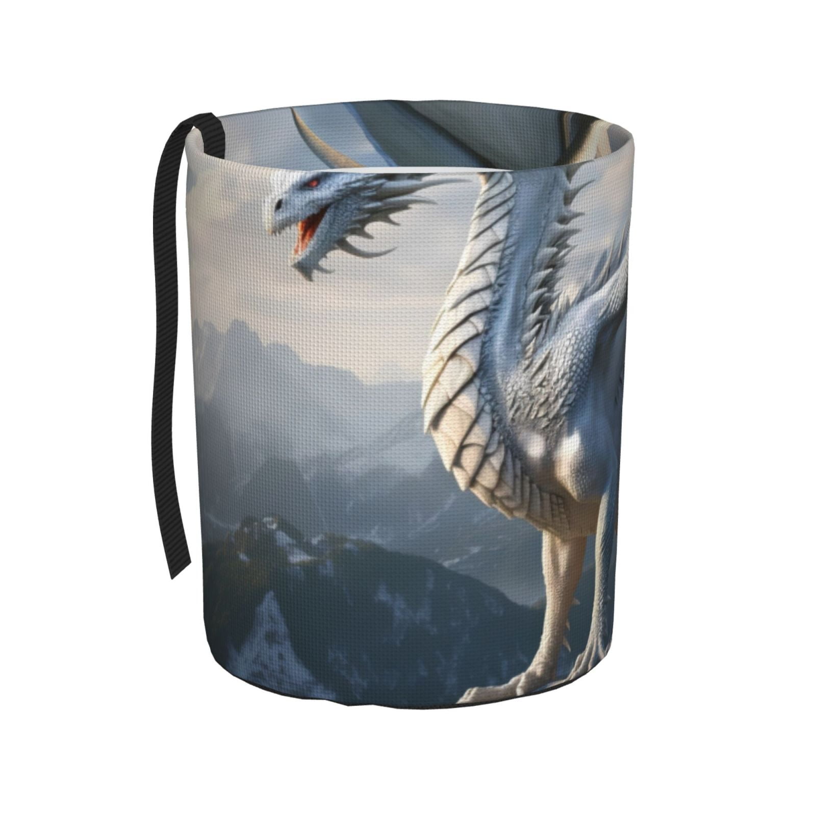 Fuzoiu Mountain White Dragon Print Car Trash Can,Leakproof Car Trash ...