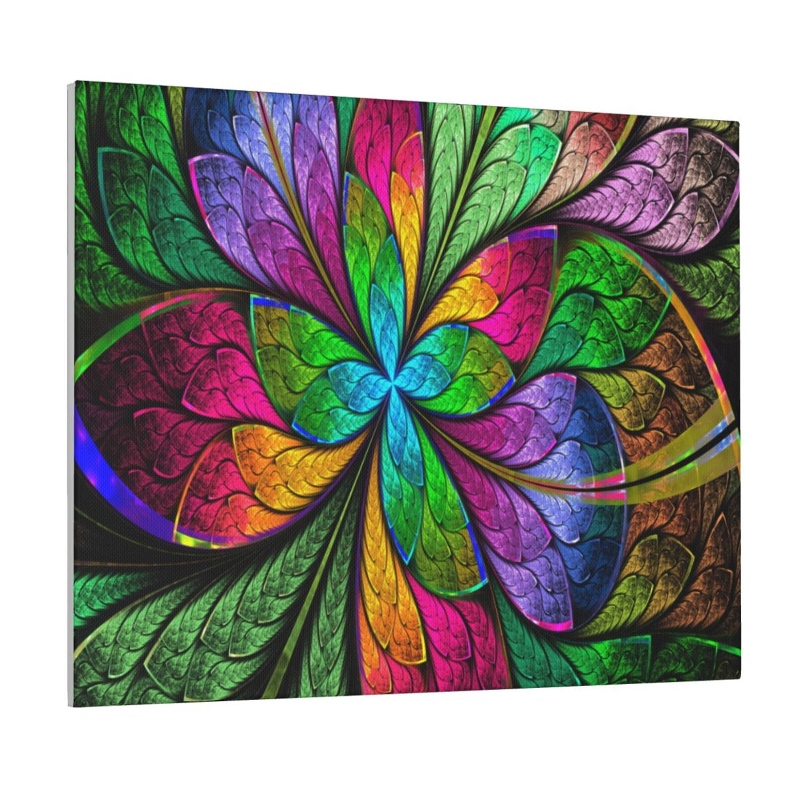 Fuzoiu Multicolored Beautiful Flower Print Canvas Wall Art for ...