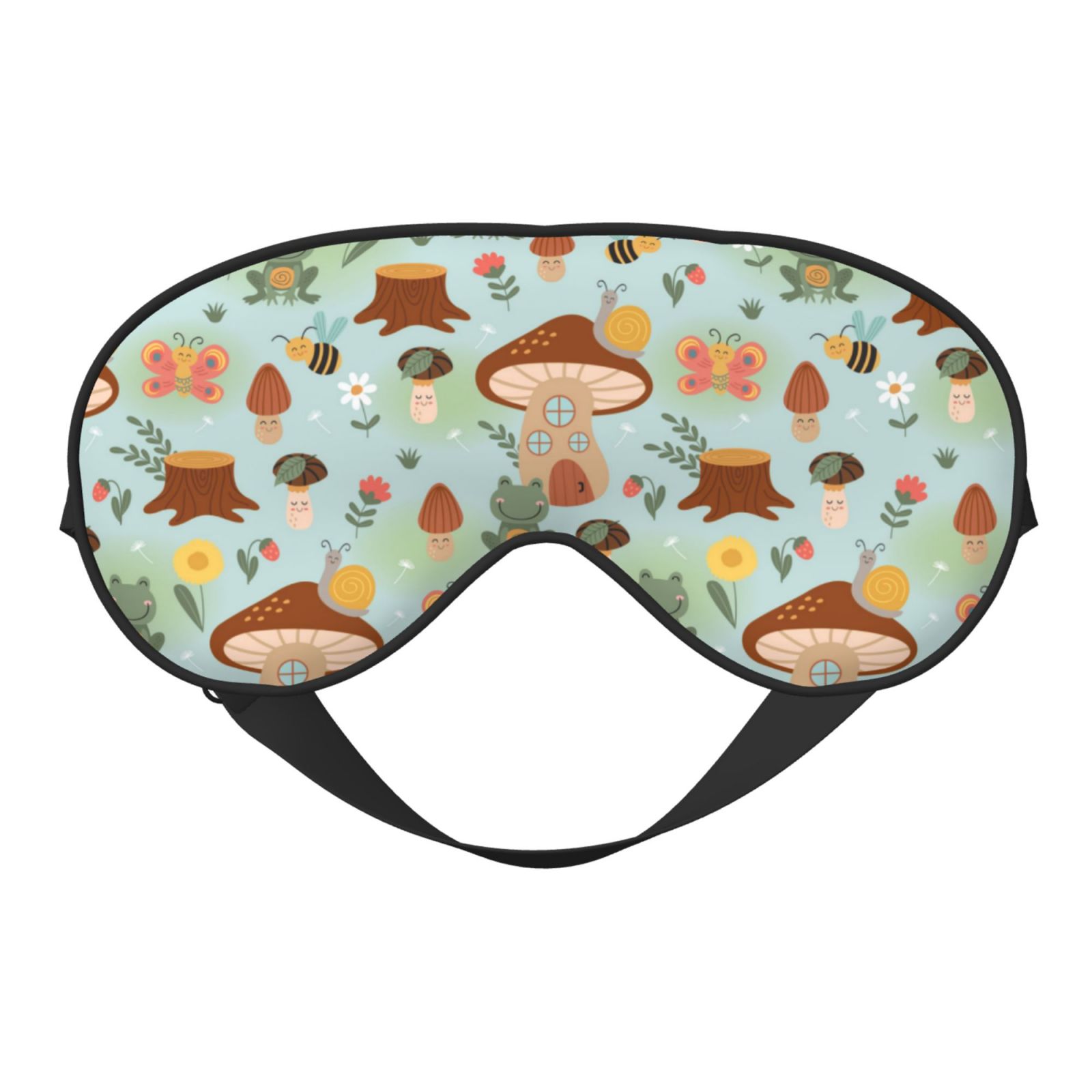 Fuzoiu Mushroom House Insect Frog Print Sleep Masks,Eye Masks with ...