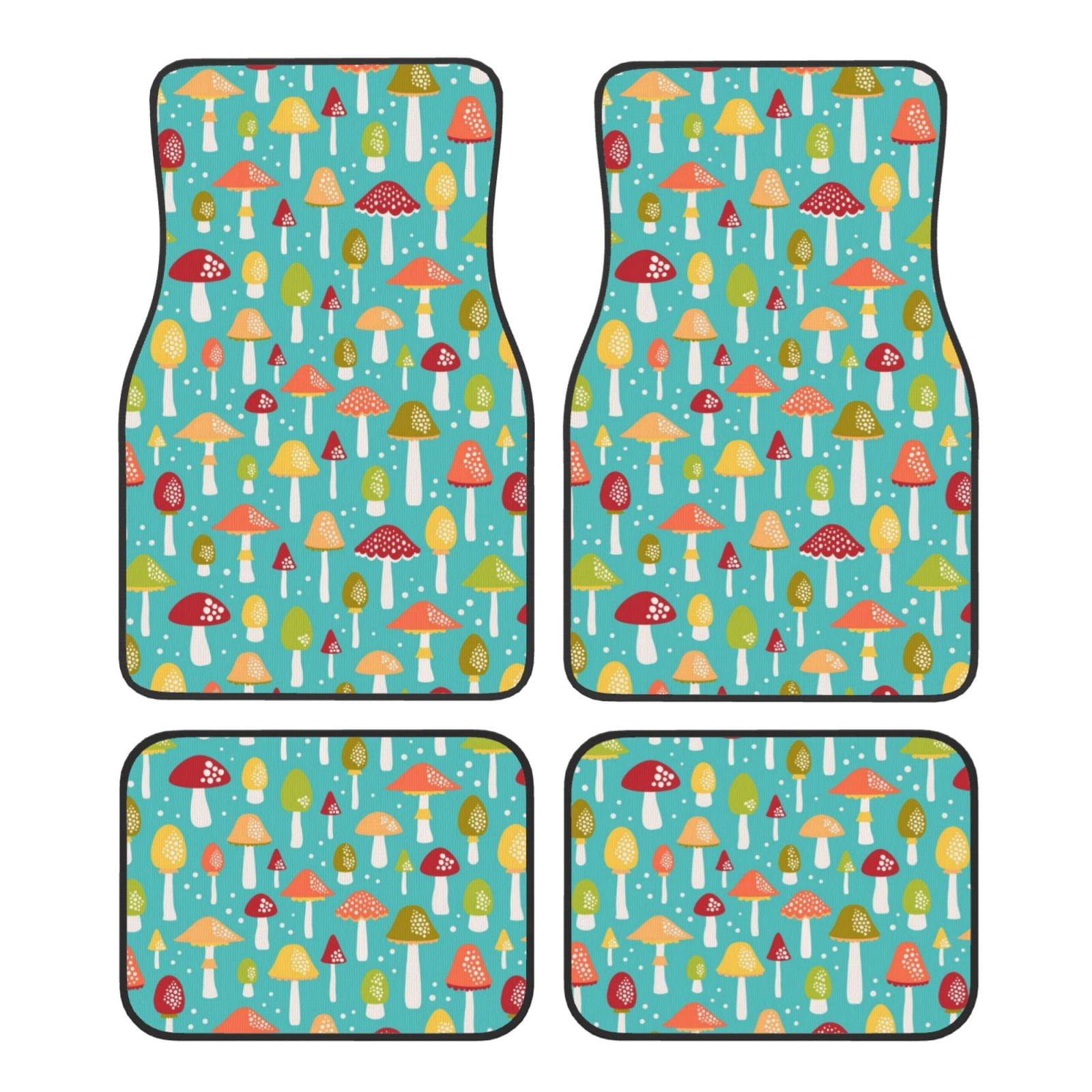 Fuzoiu Mushrooms Print Carpet Floor Mats for Car,Car Foot Mat Set ...
