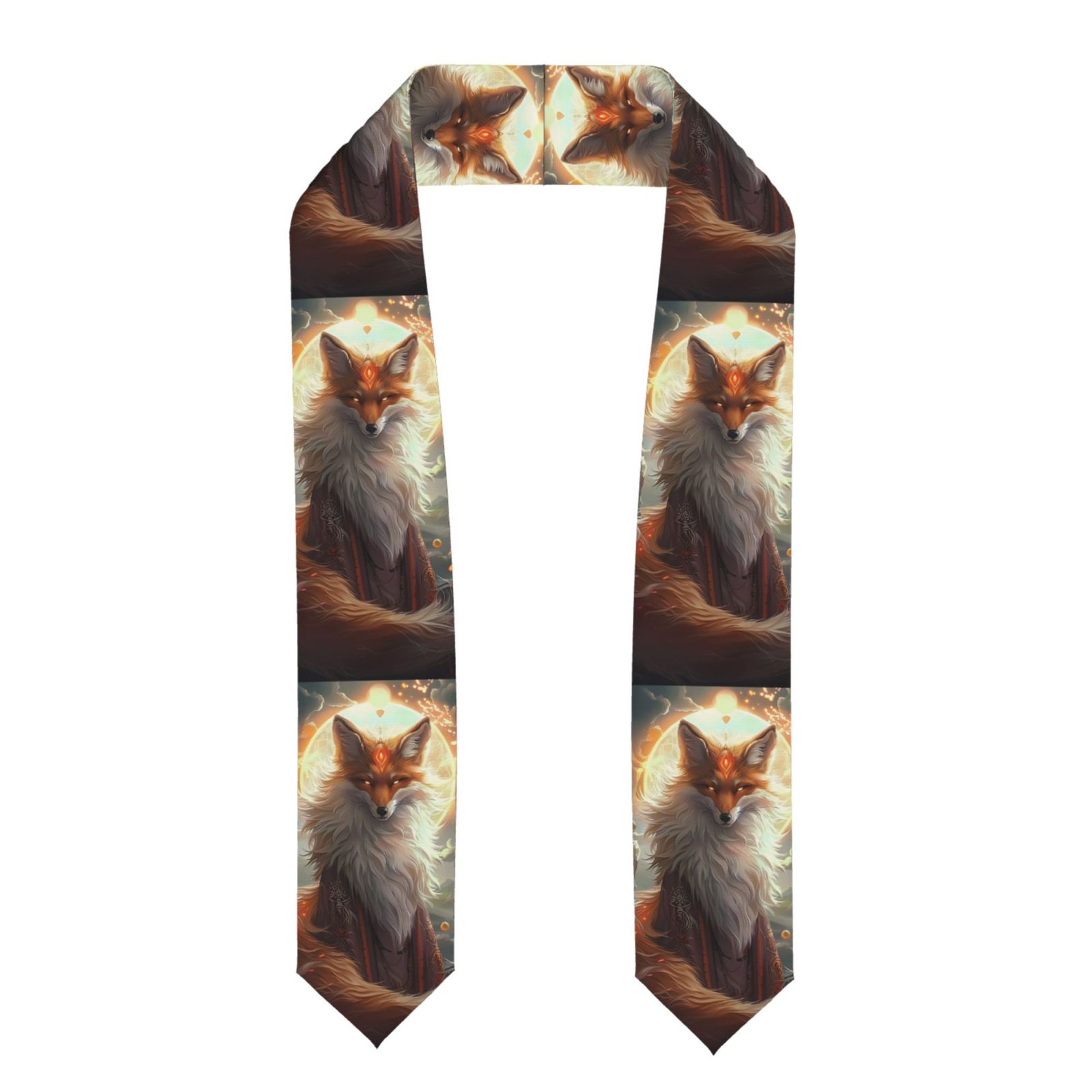 Fuzoiu Mystic Fox With Halo Print Graduation Sash,Graduation Stole ...