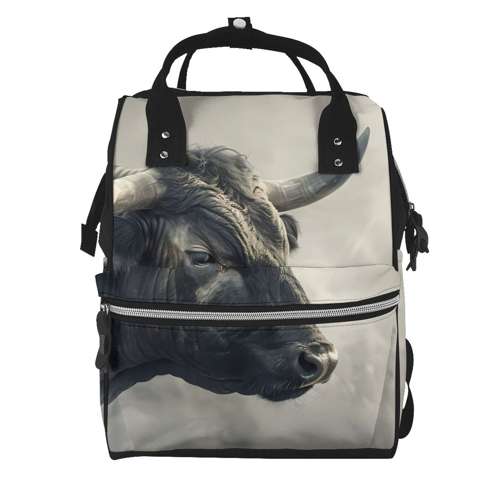 Fuzoiu Mystical Bull in Fog Print Diaper Bag Backpack,Baby Essentials ...