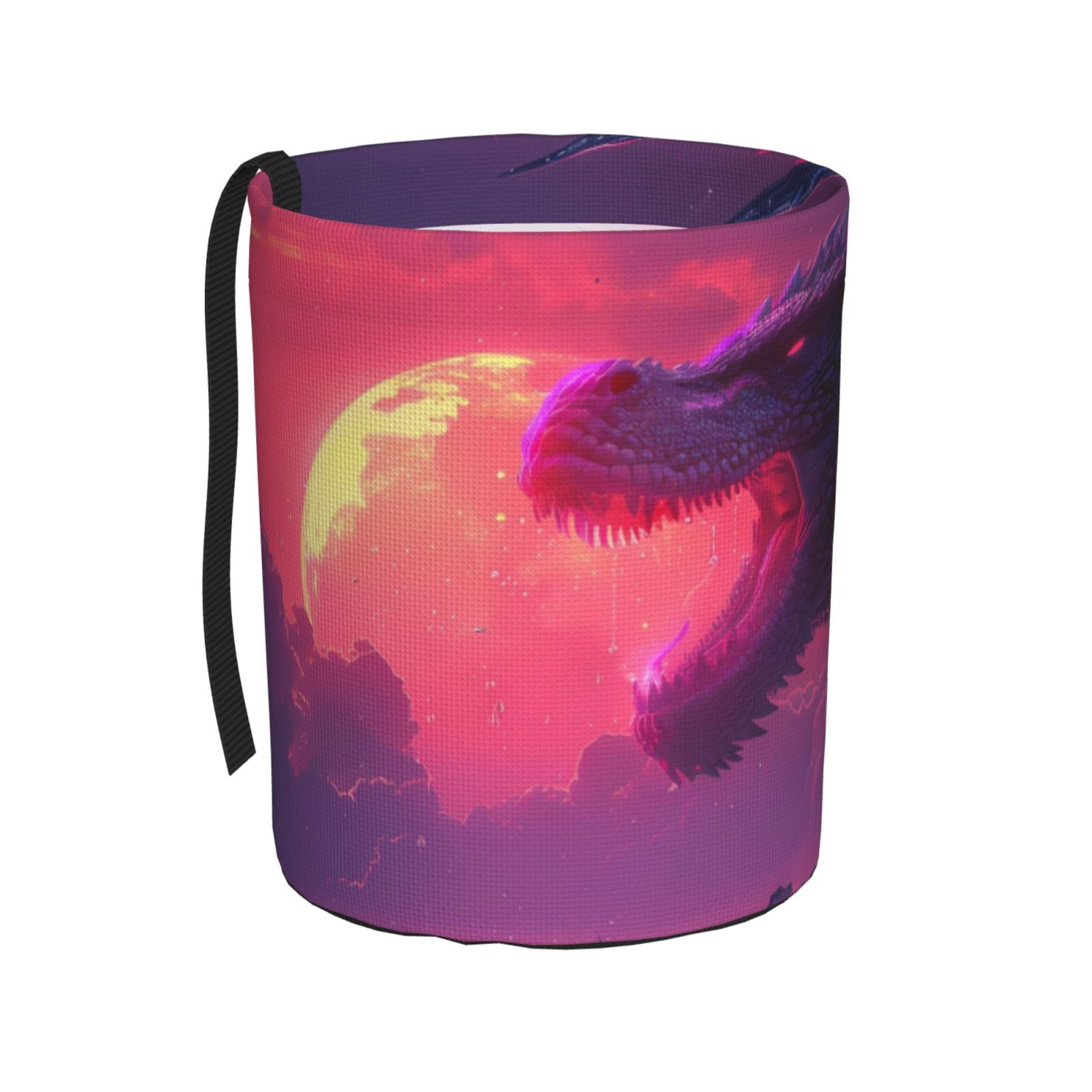Fuzoiu Mystical Dragon Under Moon Print Car Trash Can,Leakproof Car ...