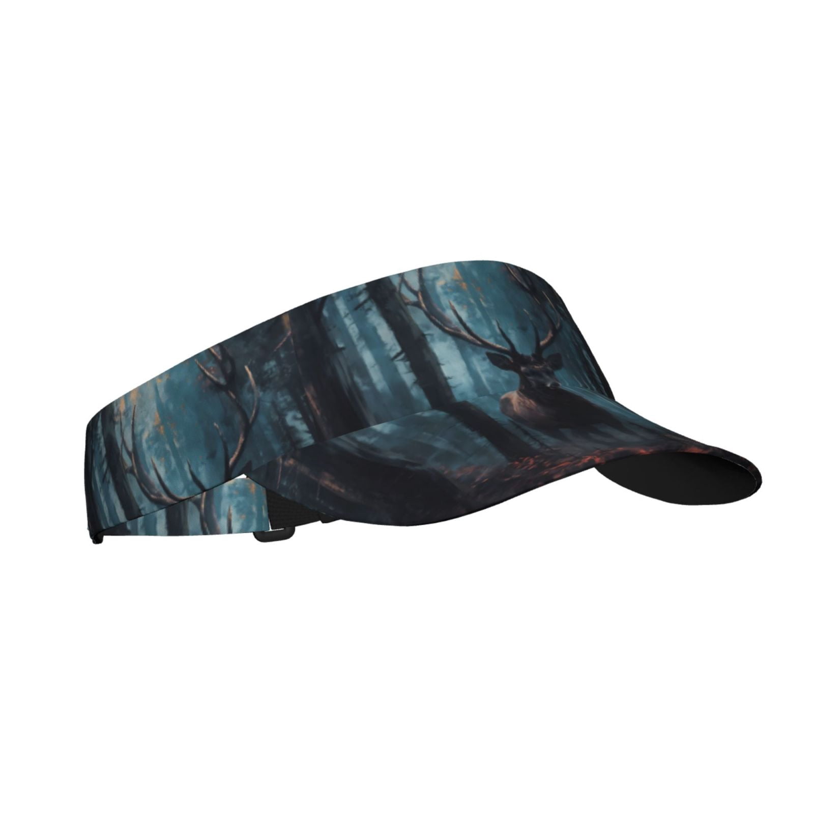 Fuzoiu Mystical Forest Elk Print Adult Sunscreen Visor Cap,Adjustable ...