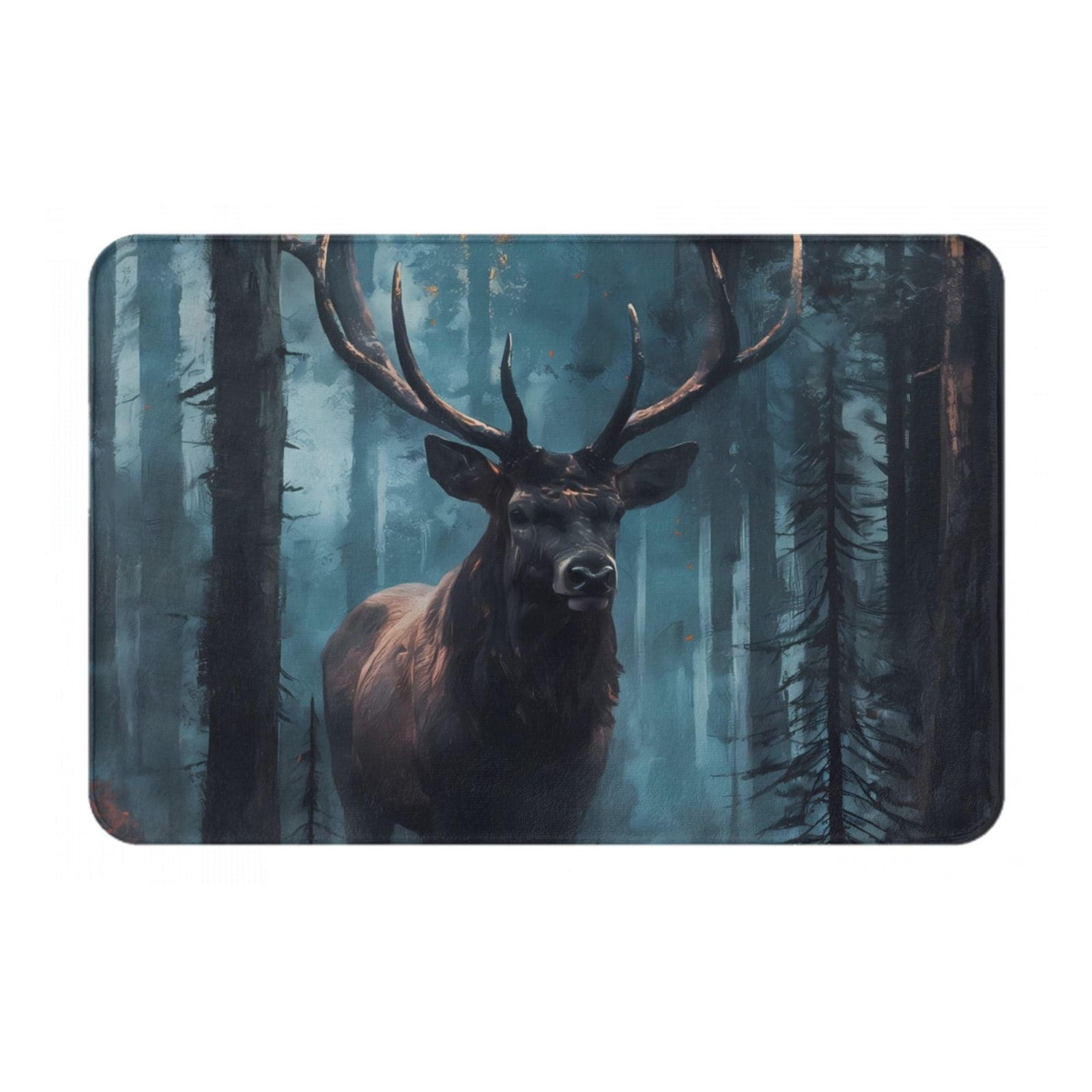 Fuzoiu Mystical Forest Elk Print Door Mat Outdoor Indoor Welcome Mats ...