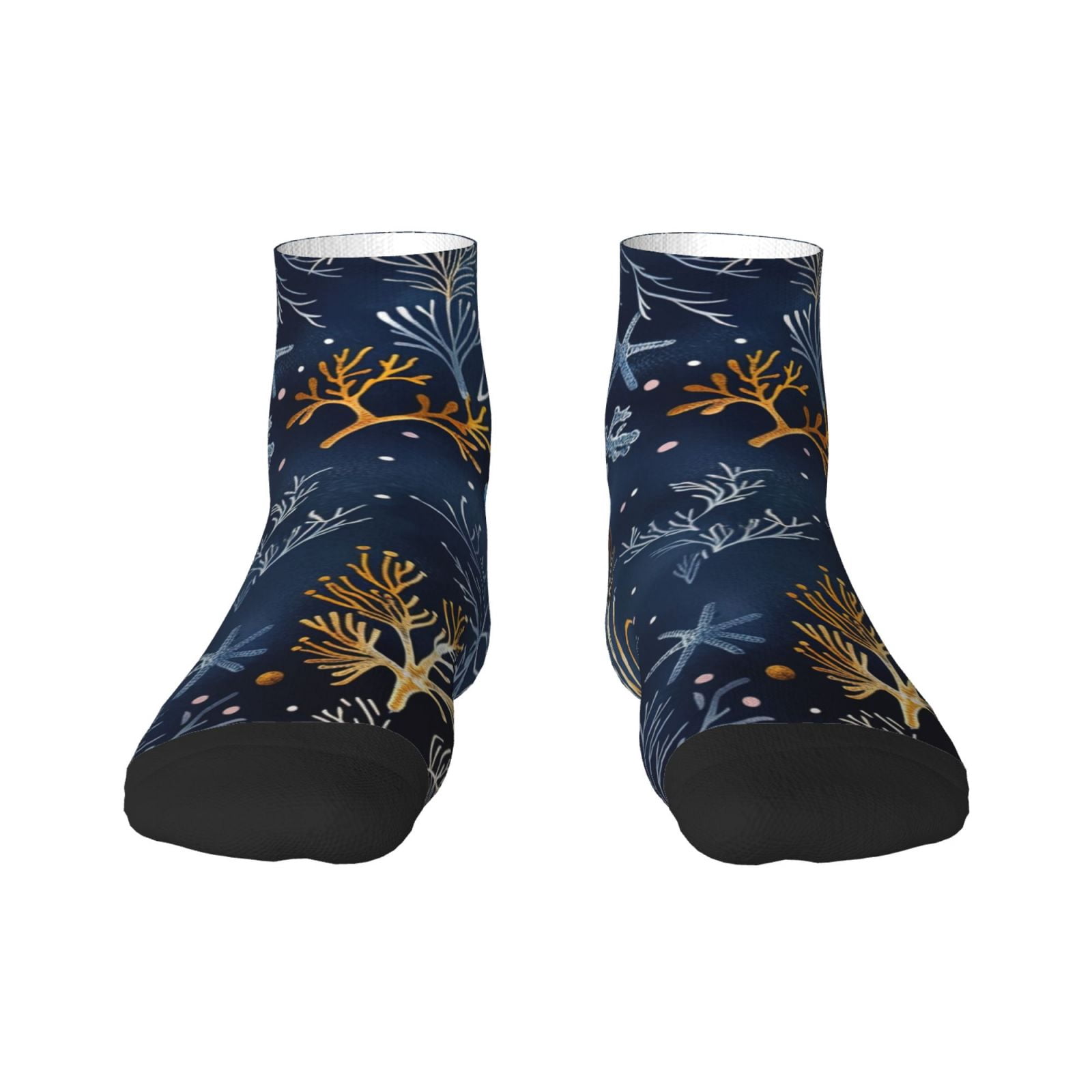 Fuzoiu Mystical Underwater Coral Scene Print Adult Socks, Crew Moisture ...