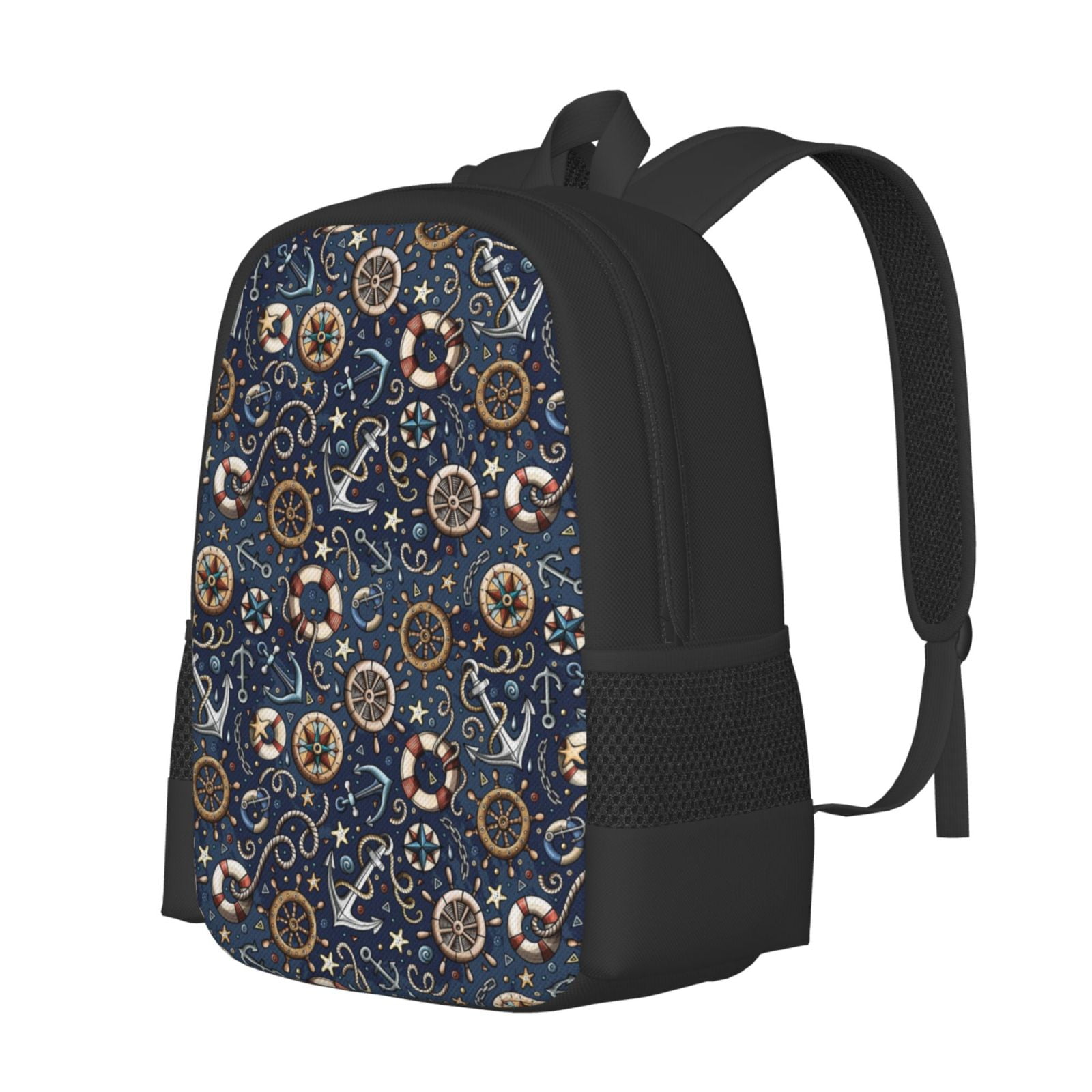 Fuzoiu Nautical Print Large Capacity Backpack,Travel Backpack,Laptop ...