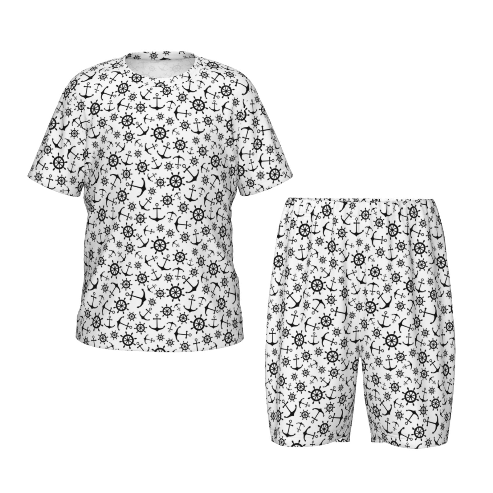 Fuzoiu Nautical Themed Simple Anchors Print Boys Girls Pjs Sleepwear,2 Piece Pajam,Comfy Pajama ...