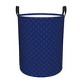 Fuzoiu Navy Blue Print Circular Hamper,Laundry Basket with Handle ...