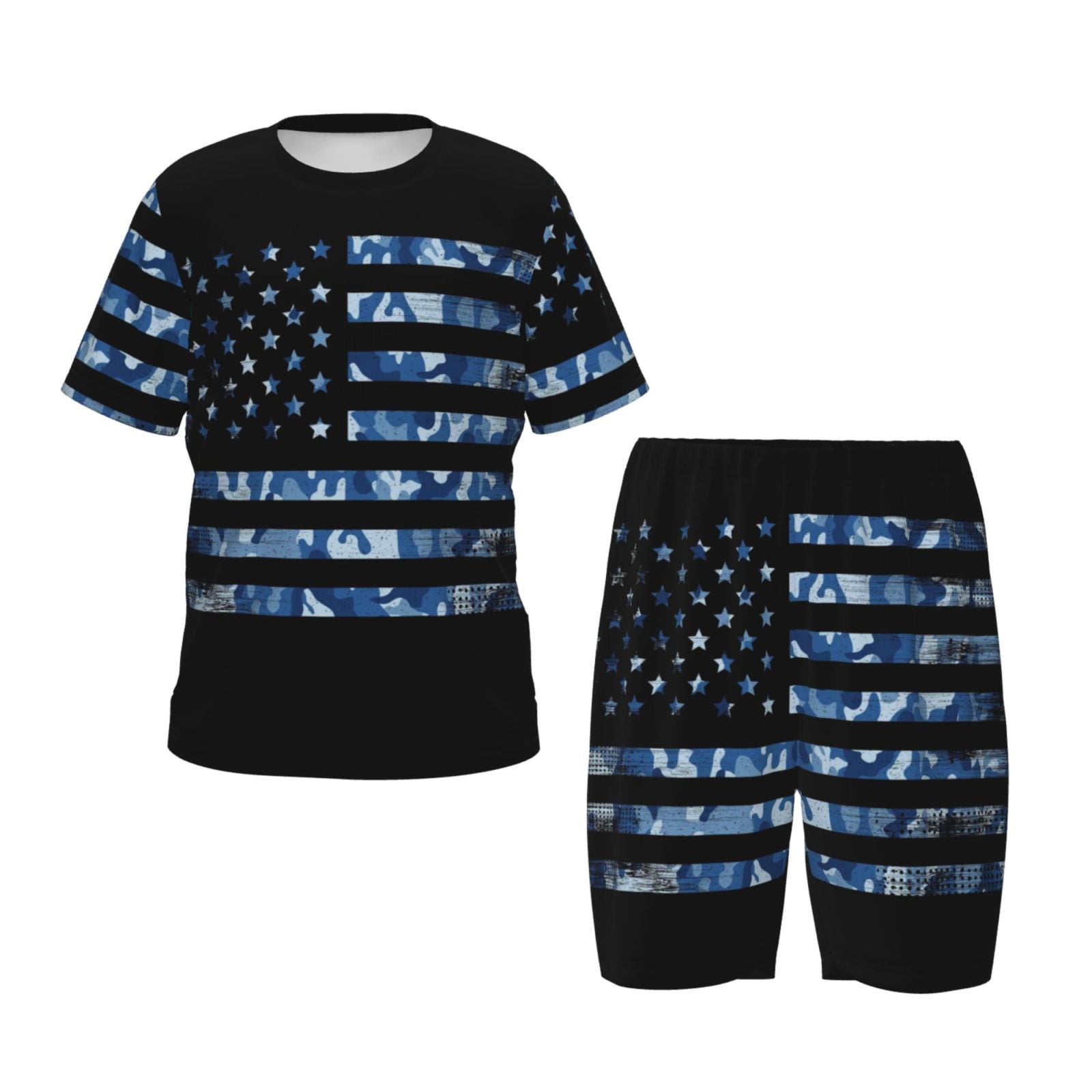 Fuzoiu Navy Camouflage American Flag Print Boys Girls Pjs Sleepwear,2 ...