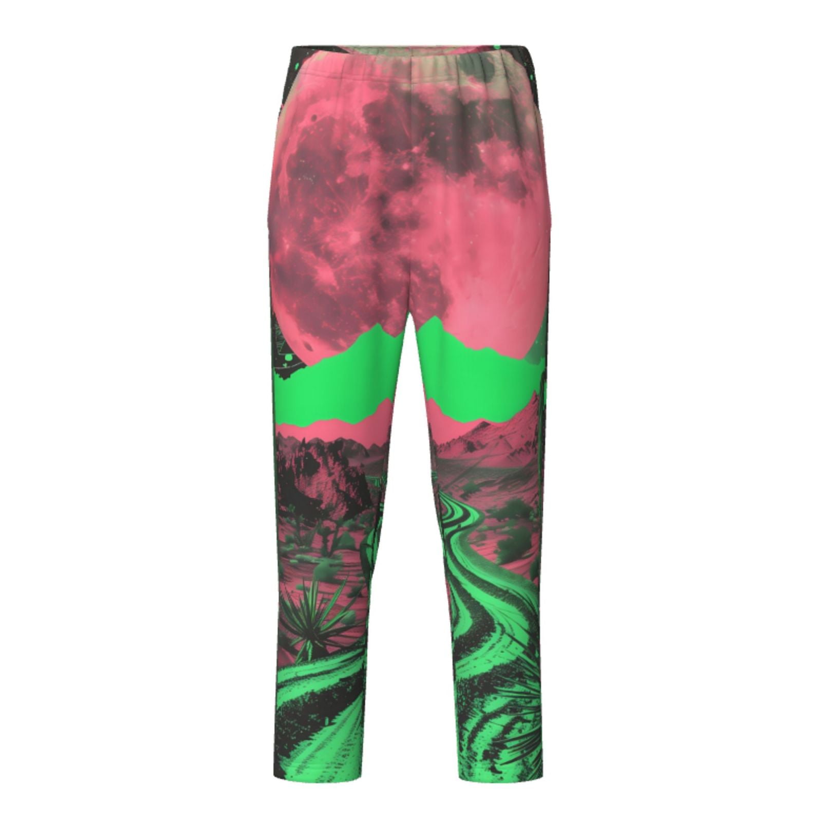 Fuzoiu Neon Desert Moon Print Teenagers' Pajama Pants,Lounge Pants with ...