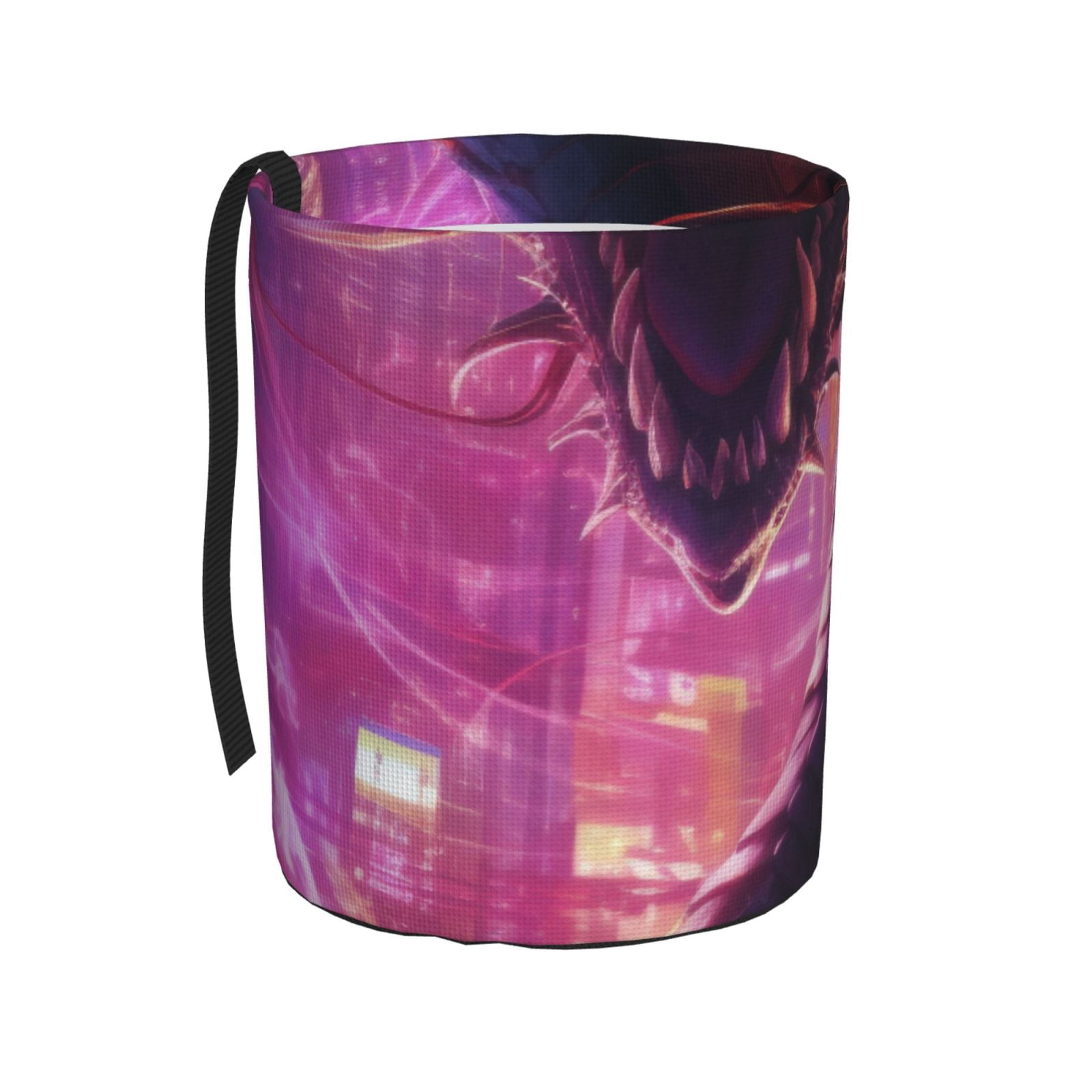 Fuzoiu Neon Futuristic Dragon Print Car Trash Can,Leakproof Car Trash ...