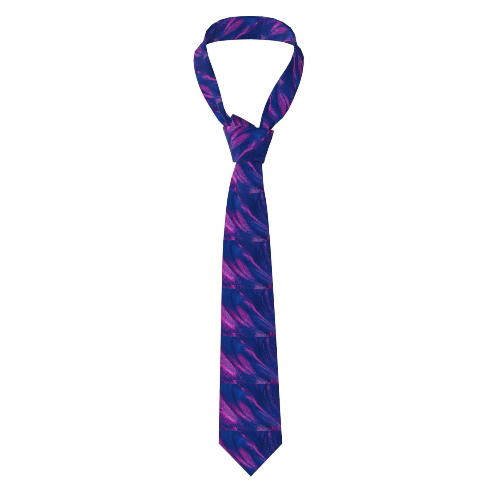 Fuzoiu Neon Gradient Blue Print Men's Necktie,Business Necktie,Mens ...