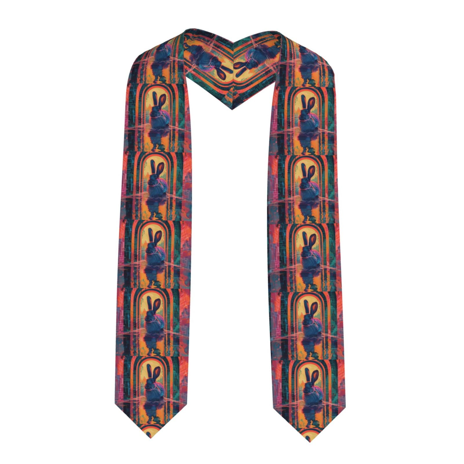 Fuzoiu Neon Rabbit In Archway Print Graduation Sash,Graduation Stole ...