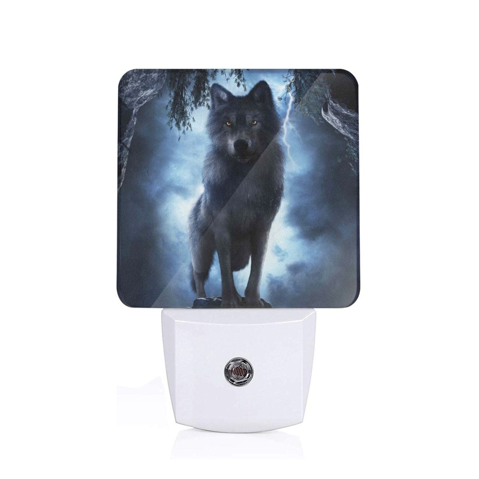 Fuzoiu Night Scene of Wolves Print Dusk to Dawn LED Night Light with ...