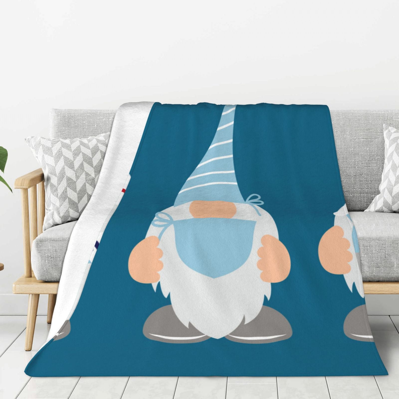 Fuzoiu Nurse Doctor Gnomes Print Flannel Throw Blanket,Light Weight ...