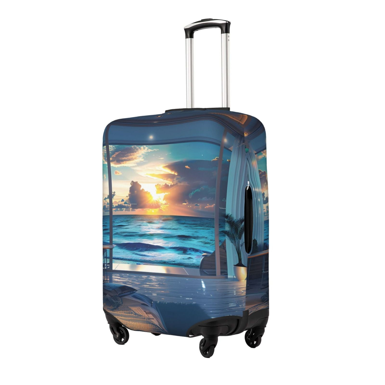 Fuzoiu Ocean View Bedroom Print Suitcase Cover,Washable Luggage Covers ...