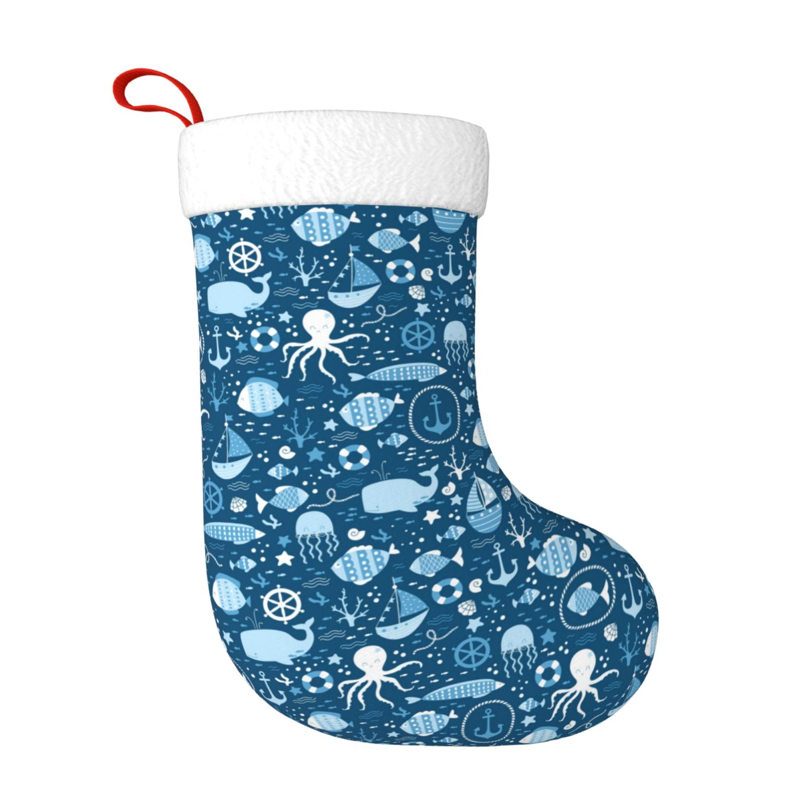 Fuzoiu Octopus And Whale Print Christmas Stockings, Party Supplies ...
