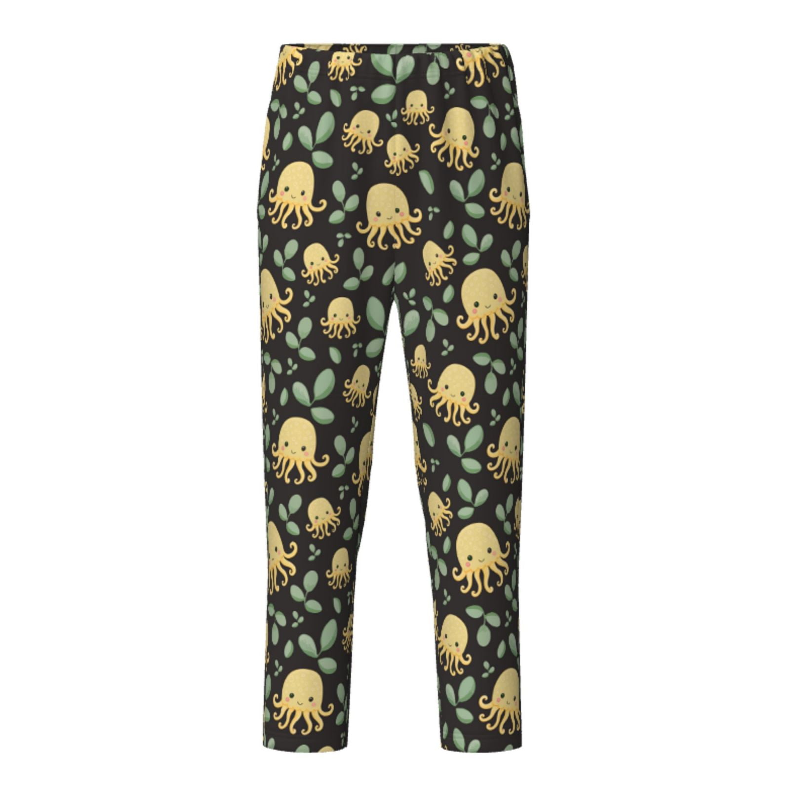 Fuzoiu Octopuses And Leaves Print Teenagers' Pajama Pants,Lounge Pants ...