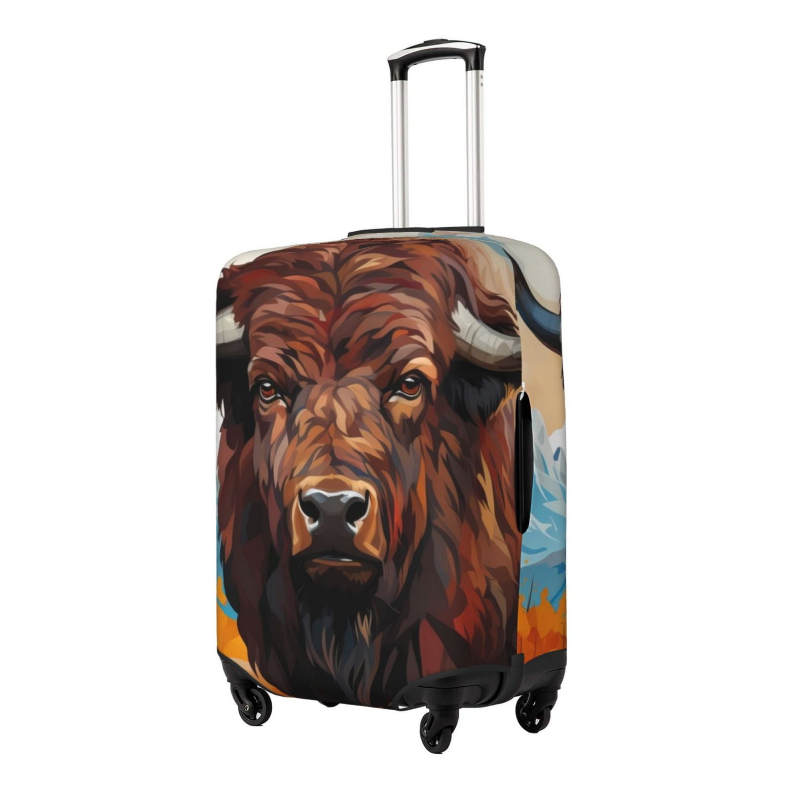 Fuzoiu Oil Painting Style Iceberg Yak Print Suitcase Cover,Washable ...