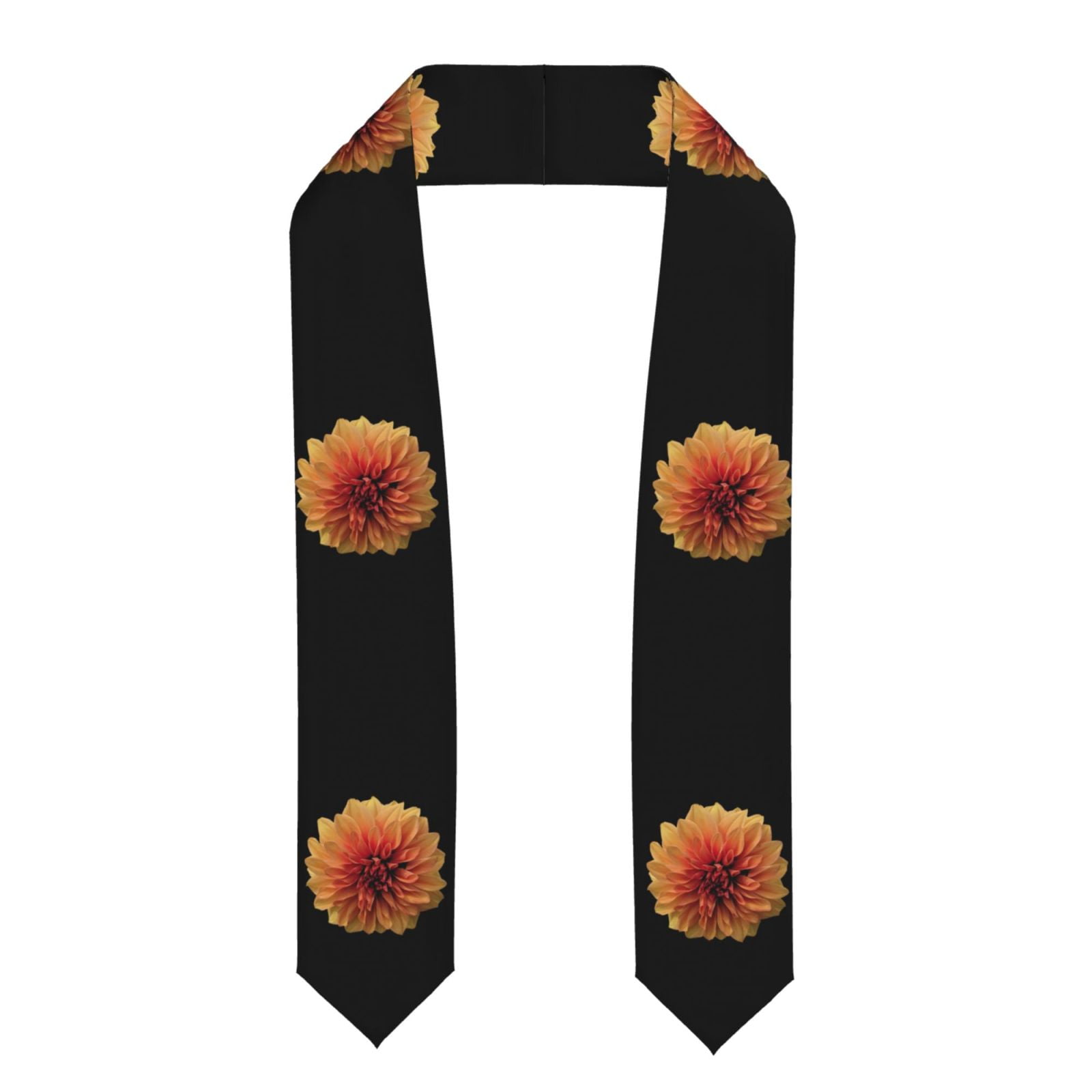 Fuzoiu Orange Dalia Print Graduation Sash,Graduation Stole,Unisex Adult ...