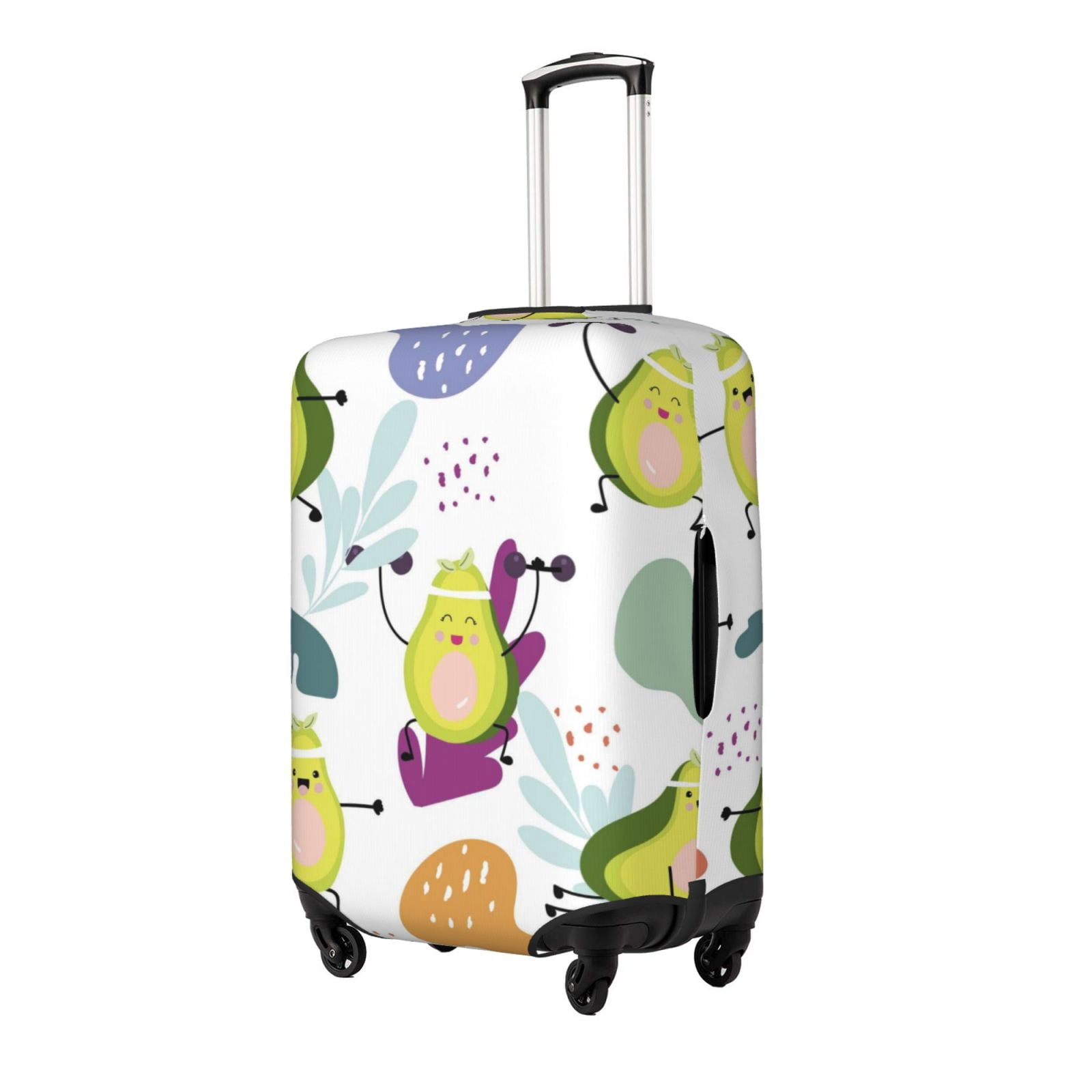 Fuzoiu Orange Green Avocado Print Suitcase Cover,Washable Luggage ...